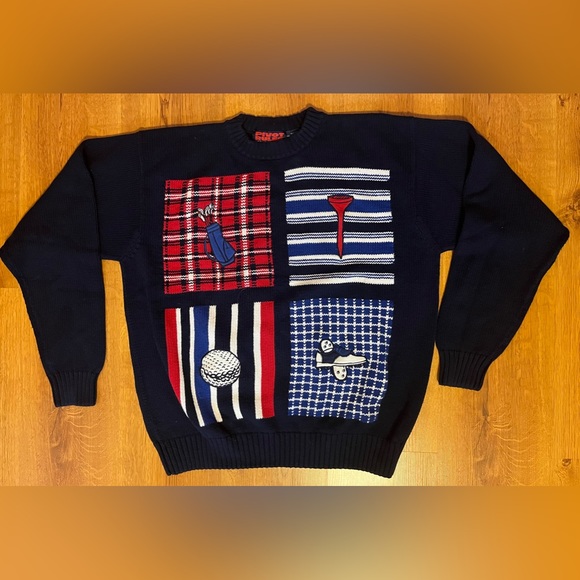 Pivot Rules | Sweaters | Vintage Golf Sweater Pivot Rules Pullover Navy ...